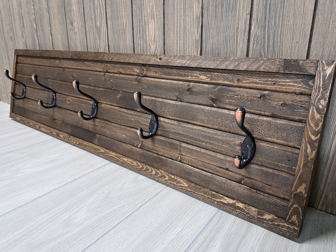 Coat Rack Wall Mount / Entryway Organizer / Rustic Wooden Coat Rack ...
