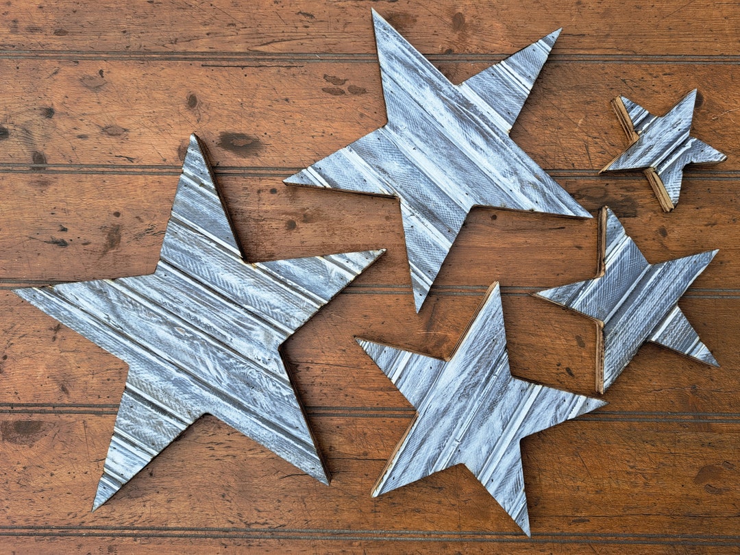 Rustic Barn Wood Stars Set / Barn Wood Decor / Set of Five Large ...