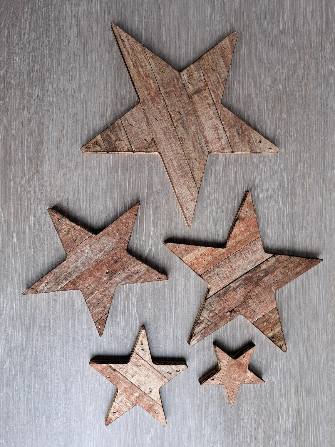 Rustic Barn Wood Stars Set / Barn Wood Decor / Set of Five - Etsy