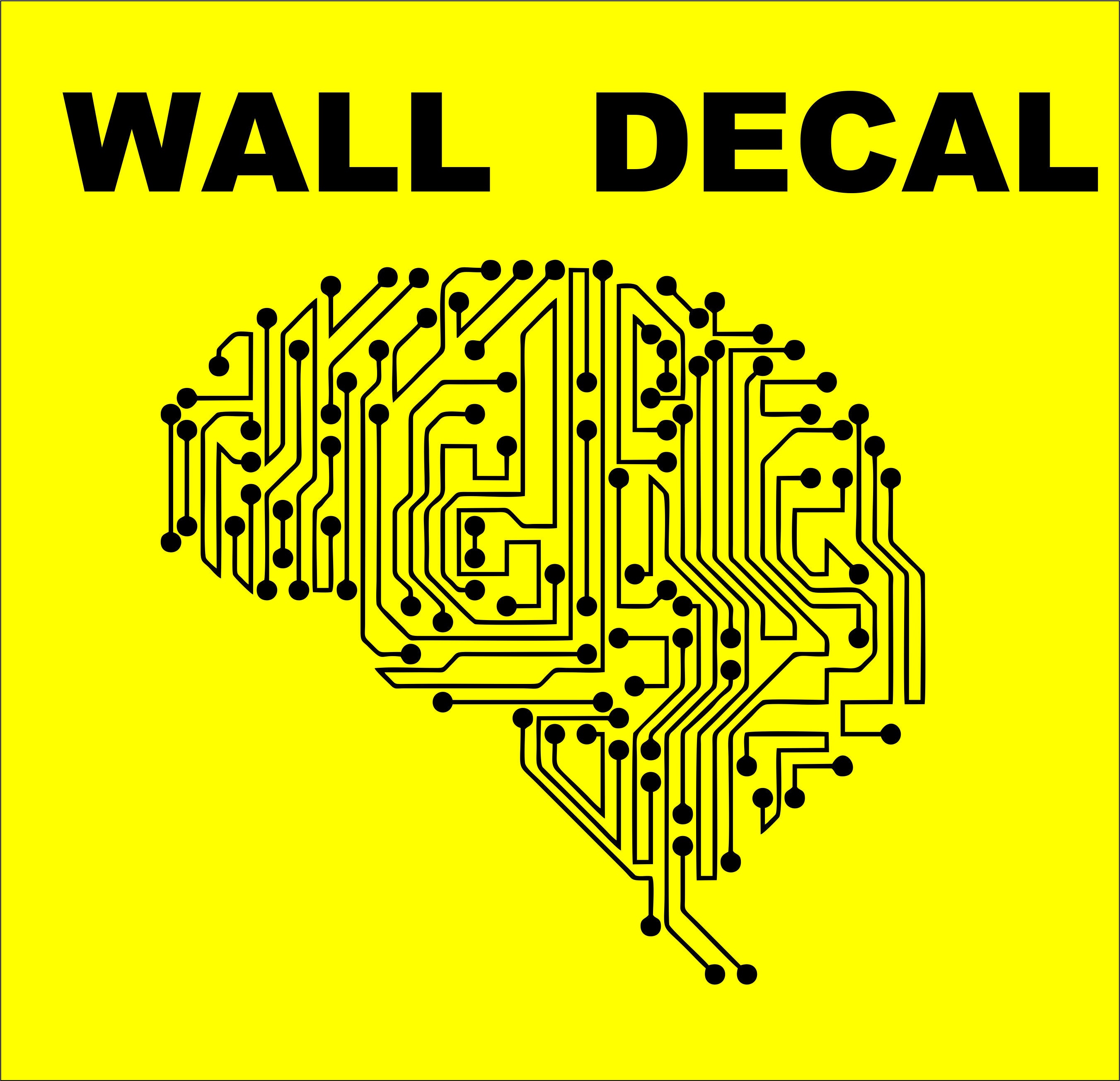 Brain Wall Decal Black White Wall Art - Etsy