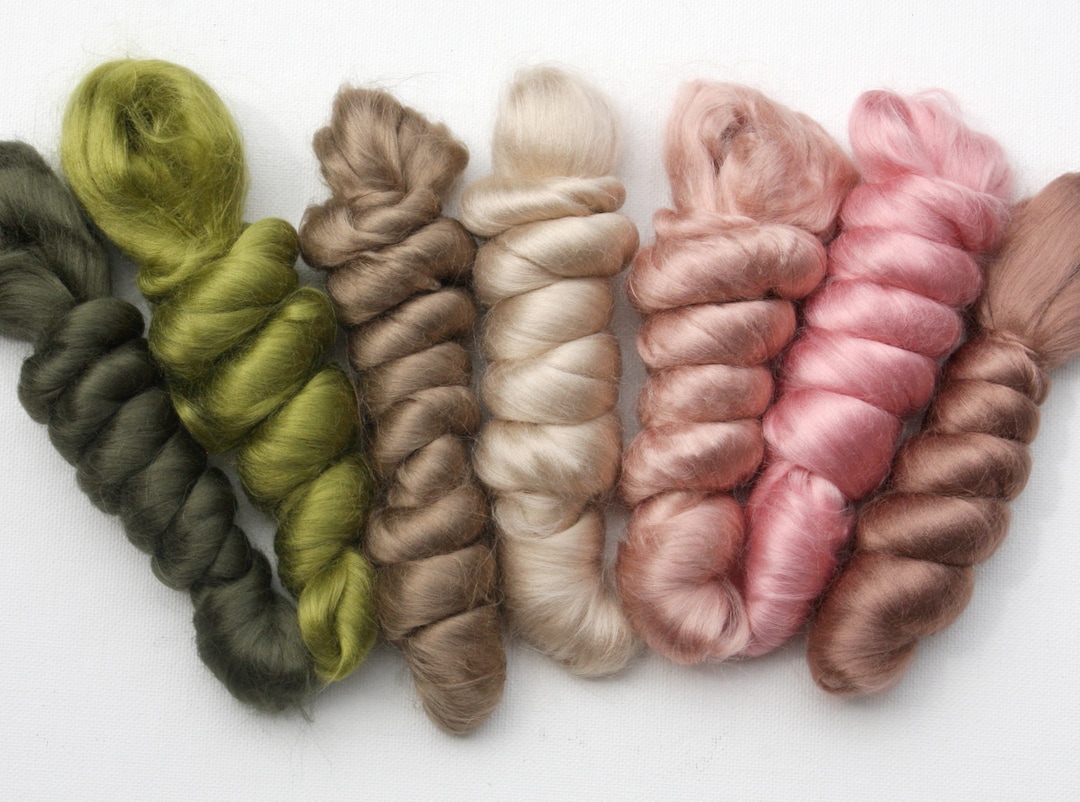 Viscose Kit 7 Colors Fiber Extra Fine Nuno Wet Felting Supply Spinning ...