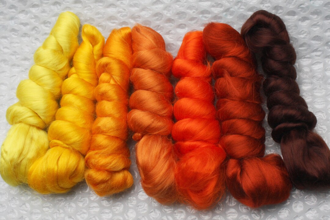 7 Colors Viscose Sample Pack Kit Felting Supplies Wet Nuno Felting ...