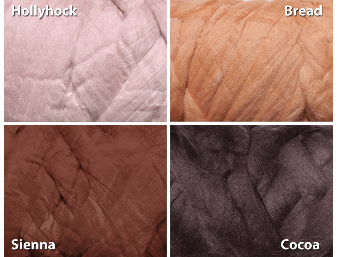 NEW COLORS 19 Micron Merino Wool Roving Extra Fine Skin Color Nuno ...