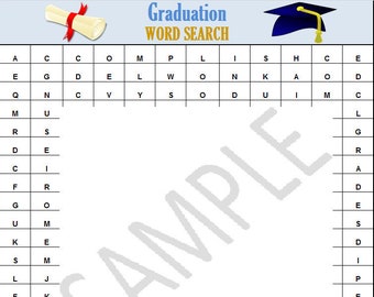 Graduation Word Search - Etsy