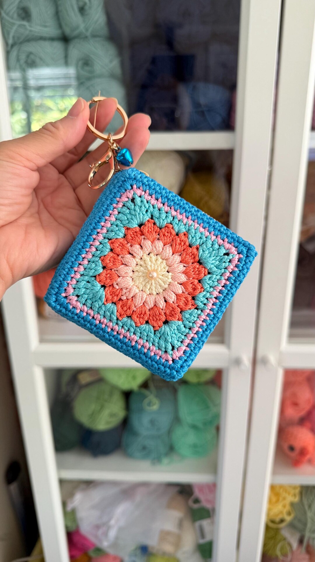 Handmade Crochet Granny Quare Small Coin Purse 3.5 Inches Square - Etsy