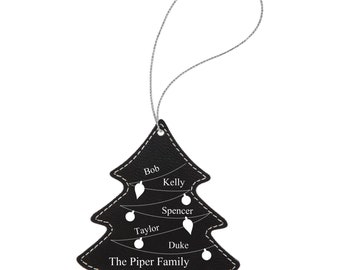 Leather Tree Ornament - Etsy