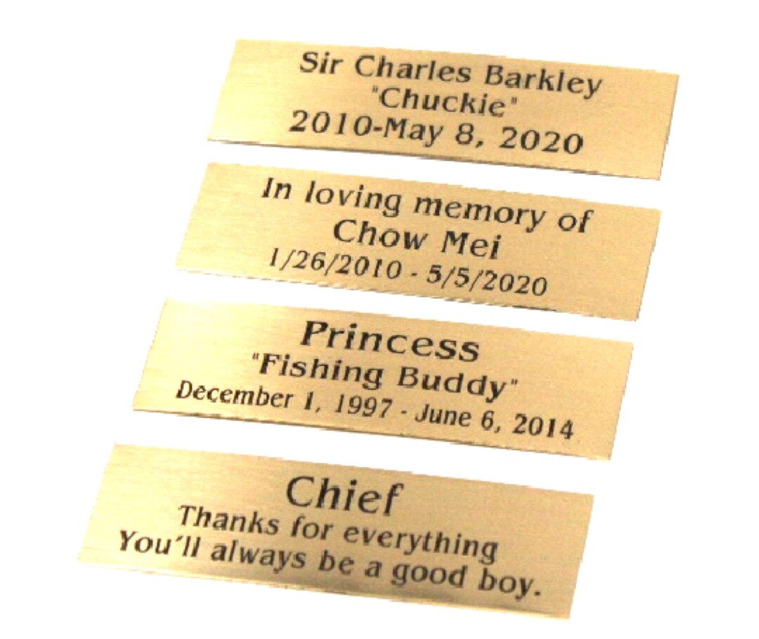 Personalized Engraved Brass Plate - 1" X 3" Square Corners - Gold Metal ...