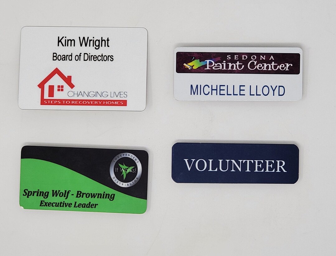 Name Tag With Magnetic Backing - Personalized Wearable - Your Logo ...