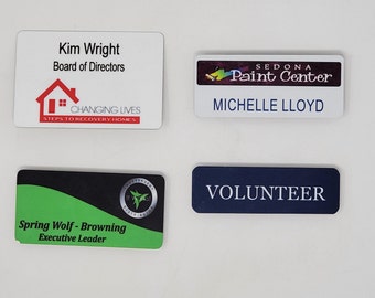 Custom Name Badge With Logo - Etsy
