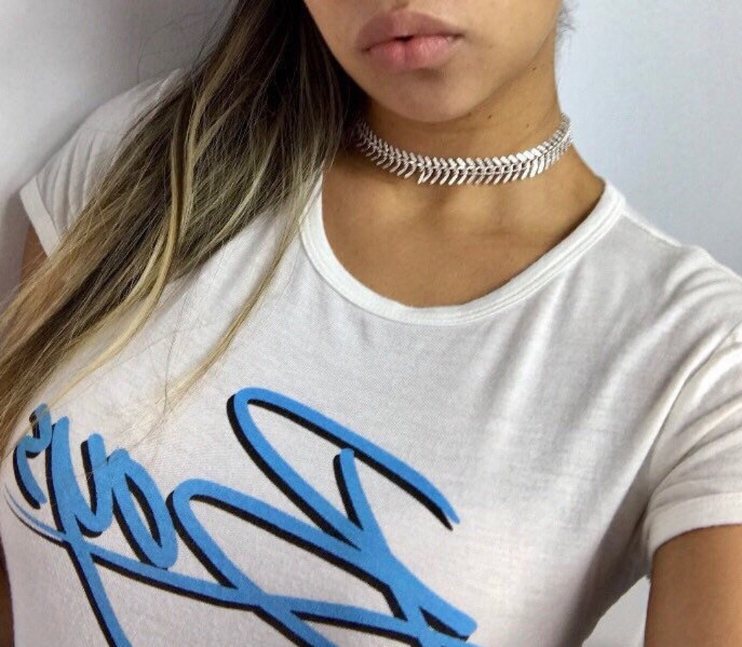 Silver Fishbone Choker, Fishbone Necklace, Silver Fishbone Style ...