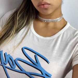 Silver Fishbone Choker, Fishbone Necklace, Silver Fishbone Style ...