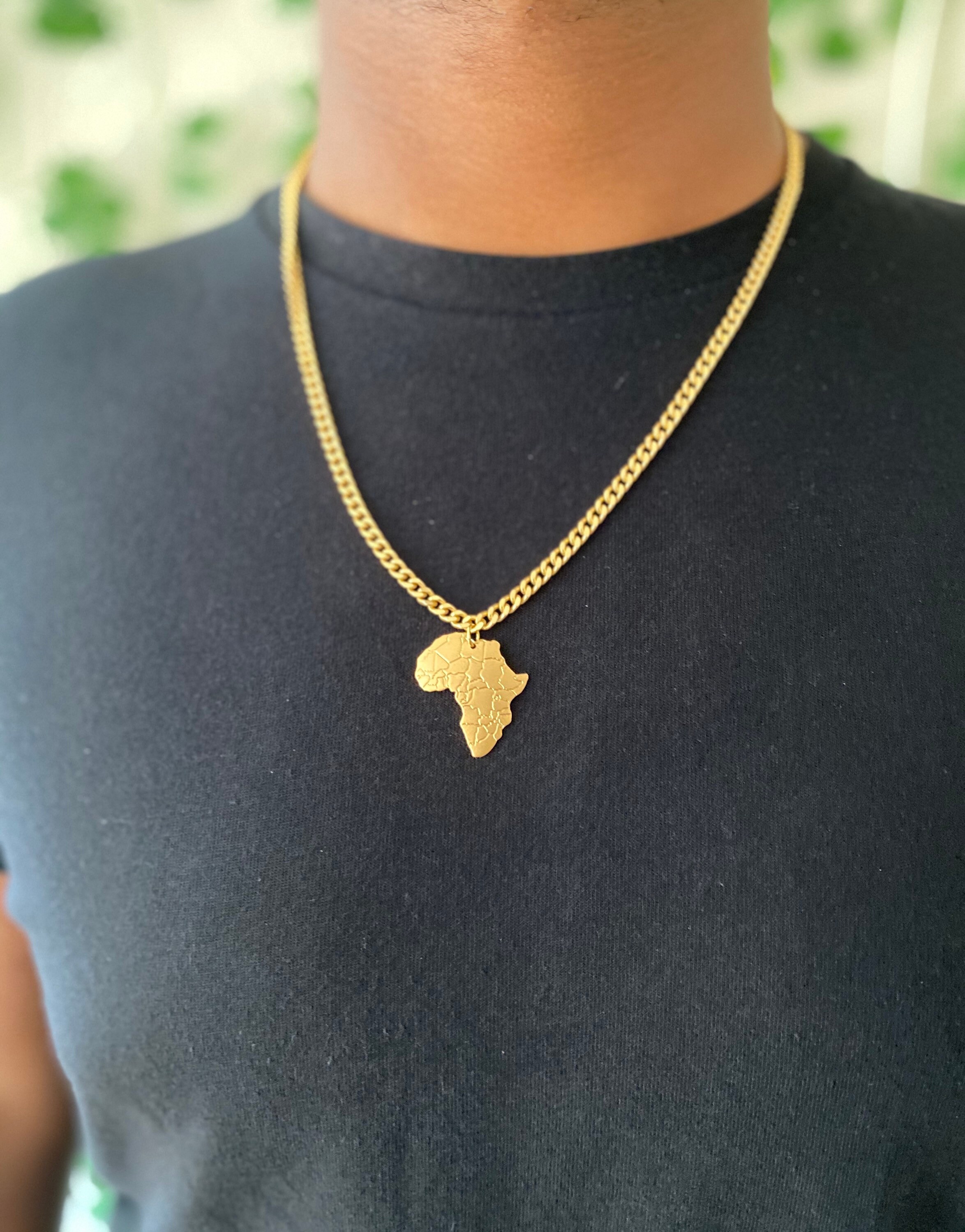 Unisex Africa Chain Chain With Africa Charm Africa Chain - Etsy