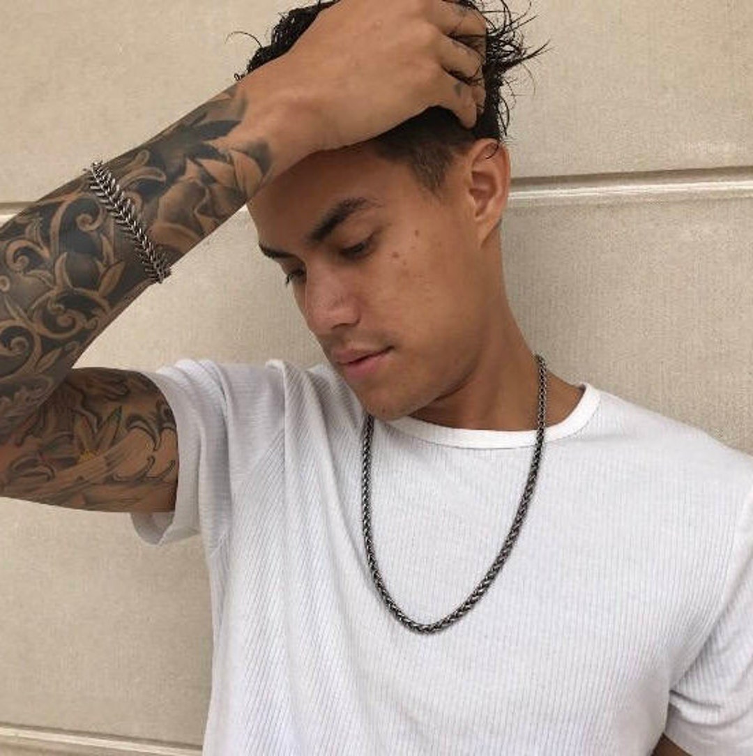 Men's Silver Chain Set Valentine's Day Gift for Men - Etsy