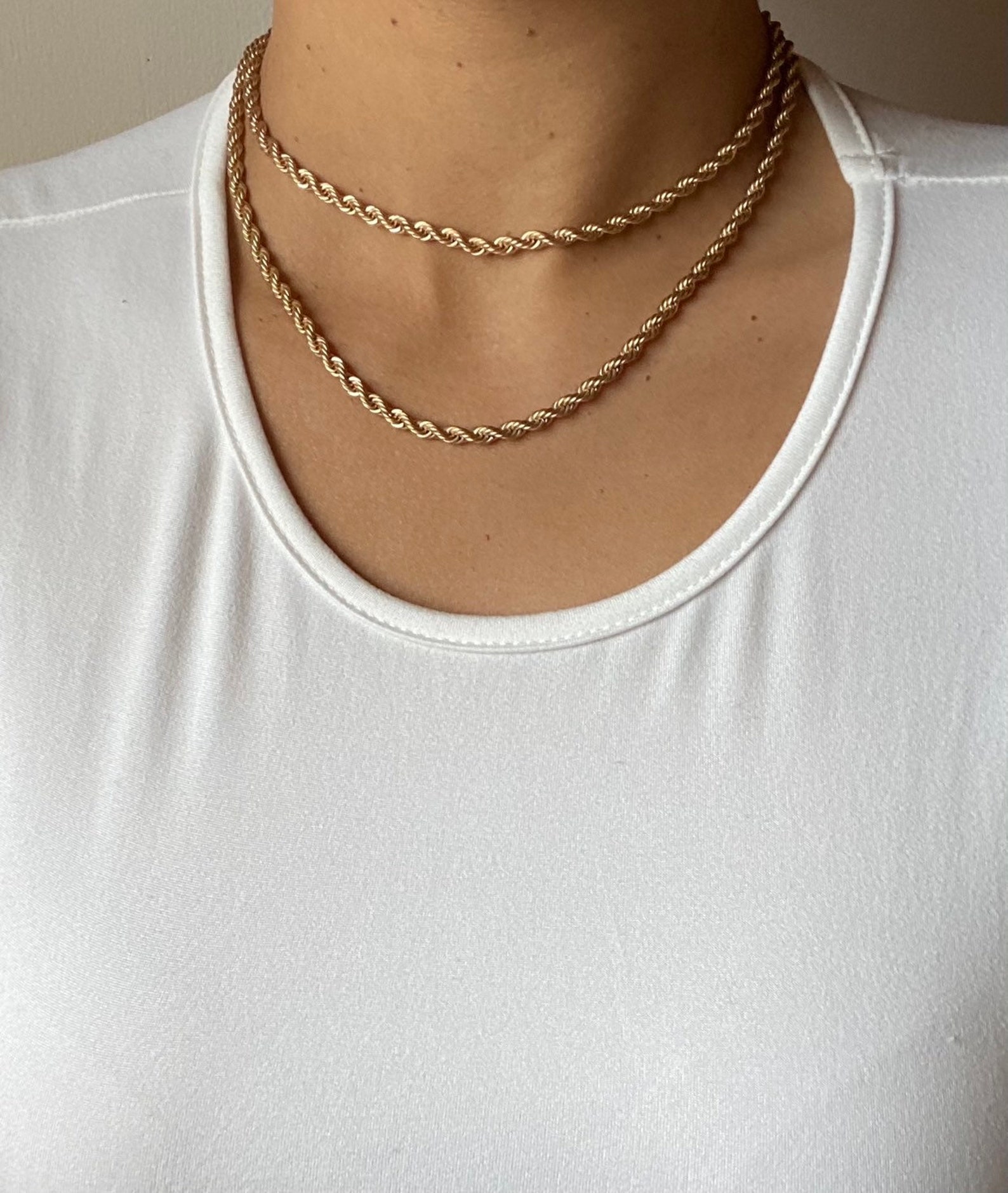 Rope Chain Gold Rope Choker Necklace Rope Chain Necklace | Etsy