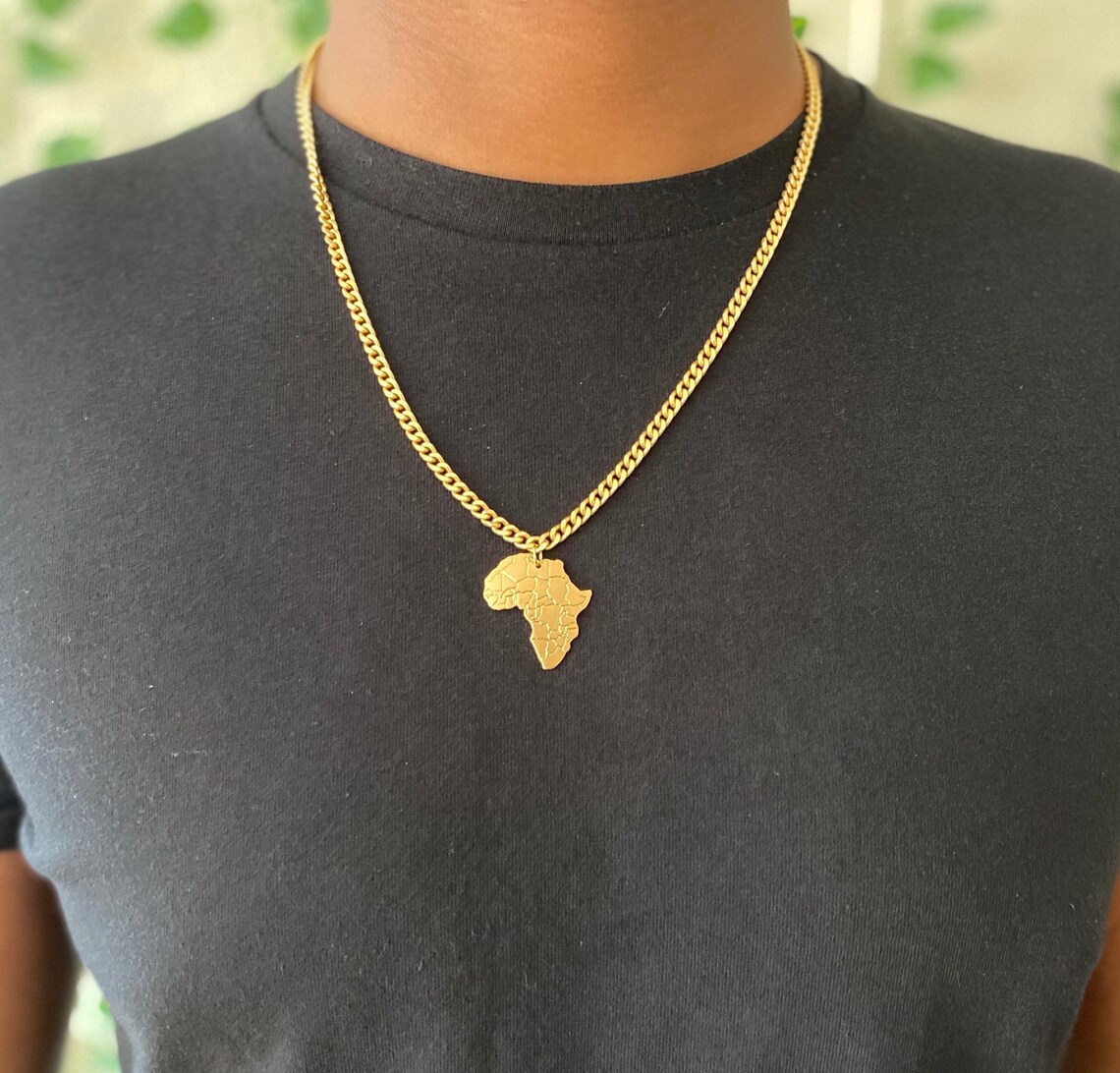 Unisex Africa Chain Chain With Africa Charm Africa Chain - Etsy
