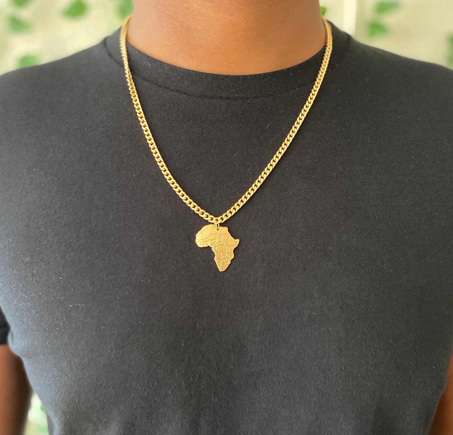 Unisex Africa Chain Chain With Africa Charm Africa Chain - Etsy