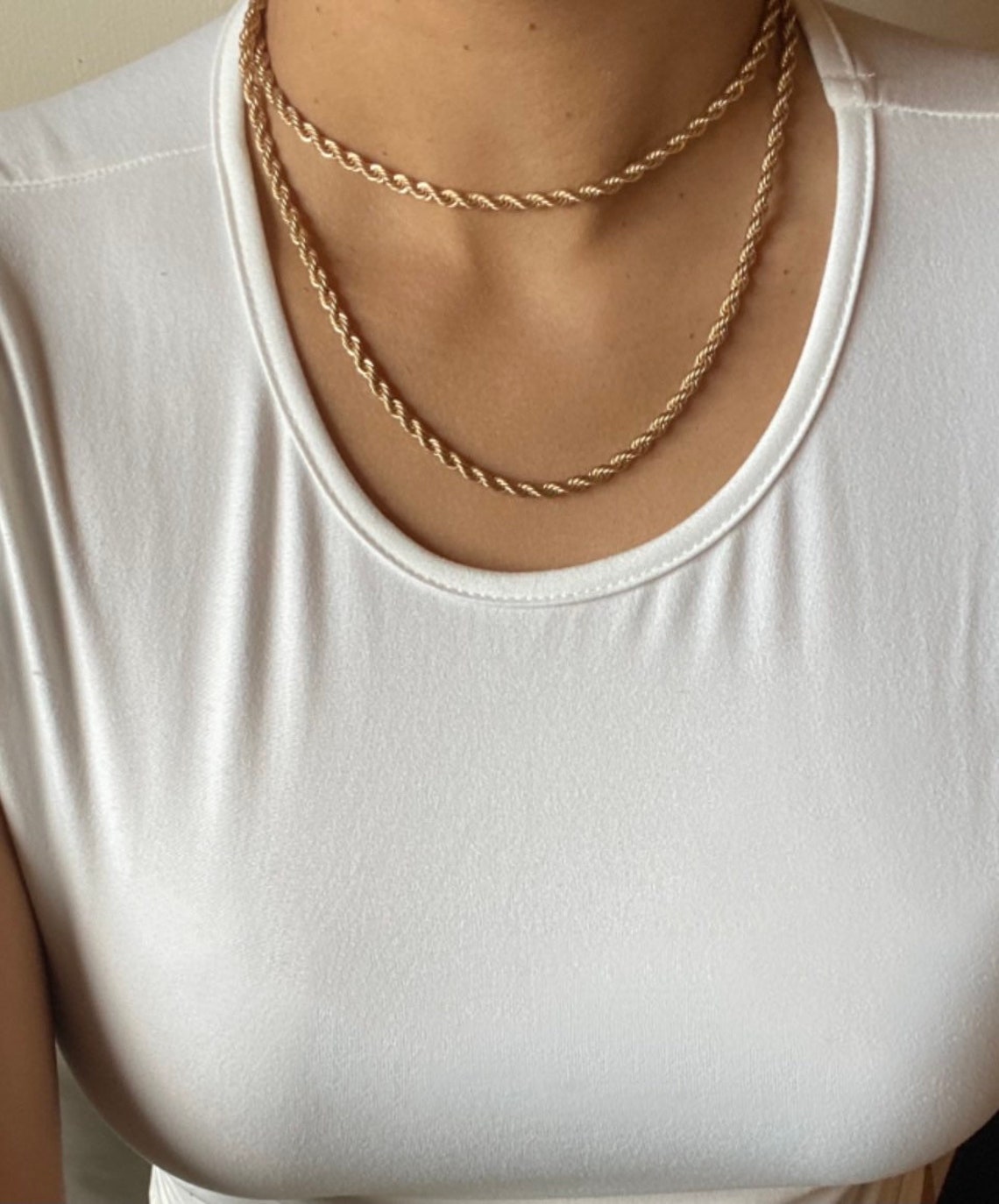 Rope Chain Gold Rope Choker Necklace Rope Chain Necklace | Etsy