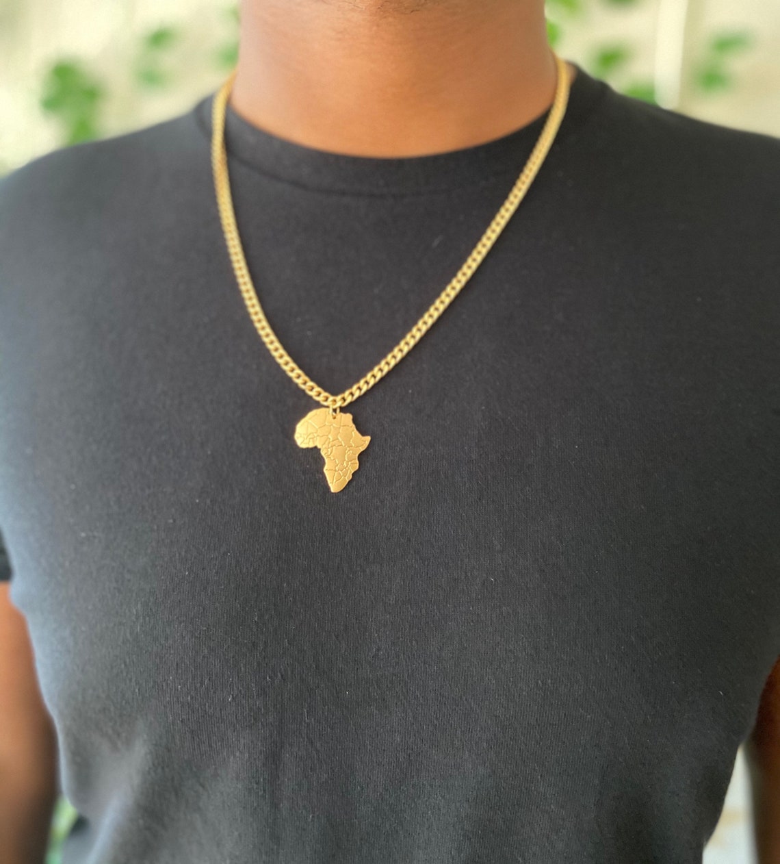 Unisex Africa Chain Chain With Africa Charm Africa Chain - Etsy