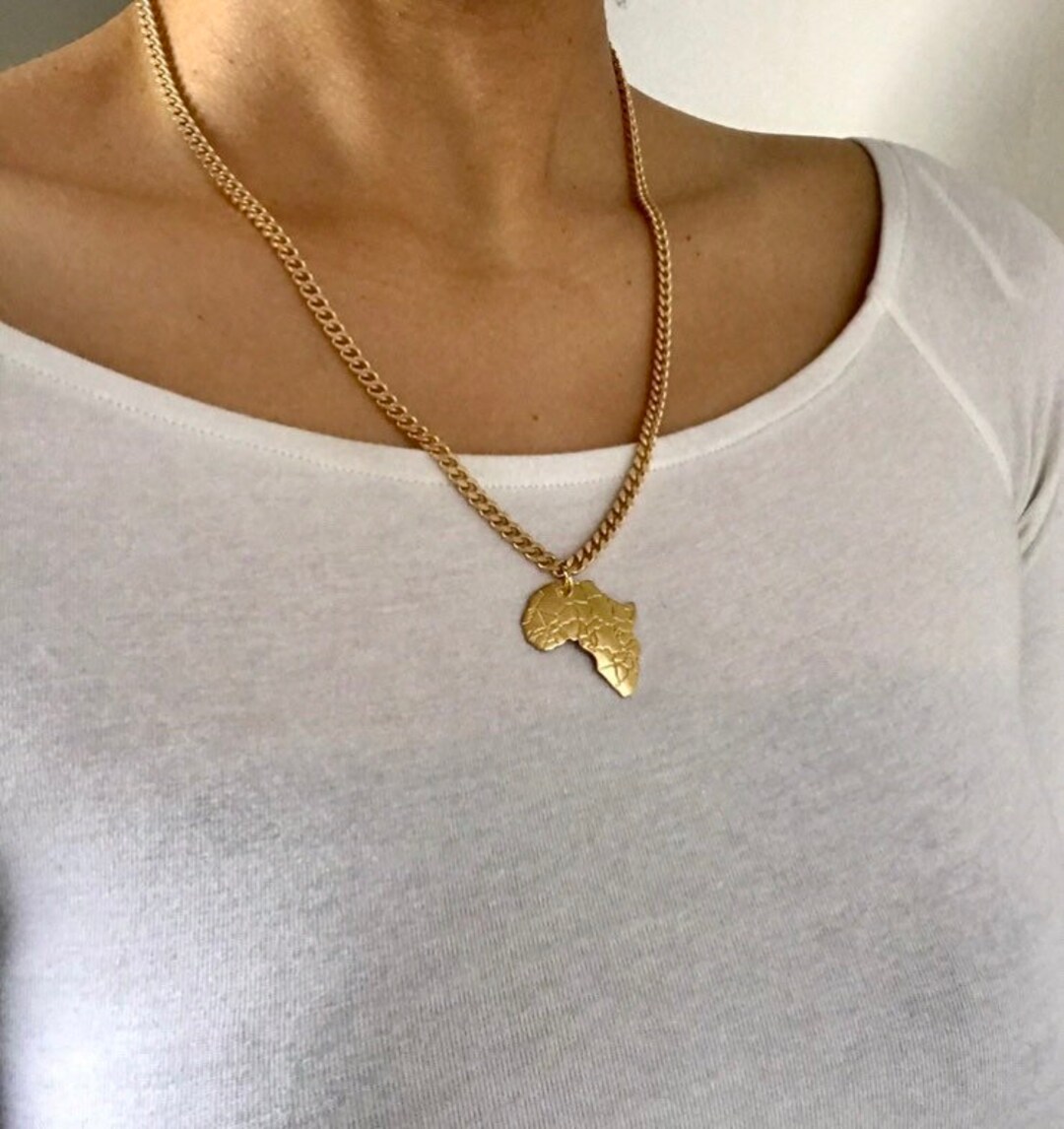 Africa Necklace, Africa Charm Necklace, African Jewelry, Necklace With ...