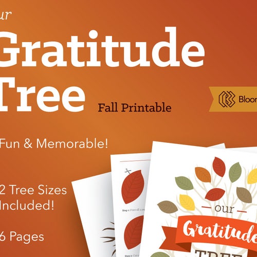 Printable Thankful Tree / DIY Thanksgiving Gratitude Project / - Etsy