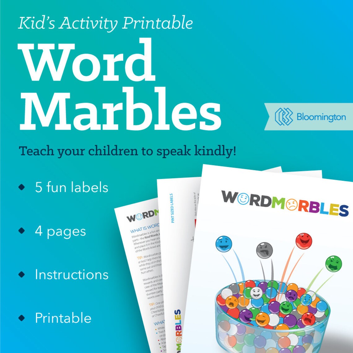 Word Marbles / Child's Printable / A Fun Way to Teach Your - Etsy