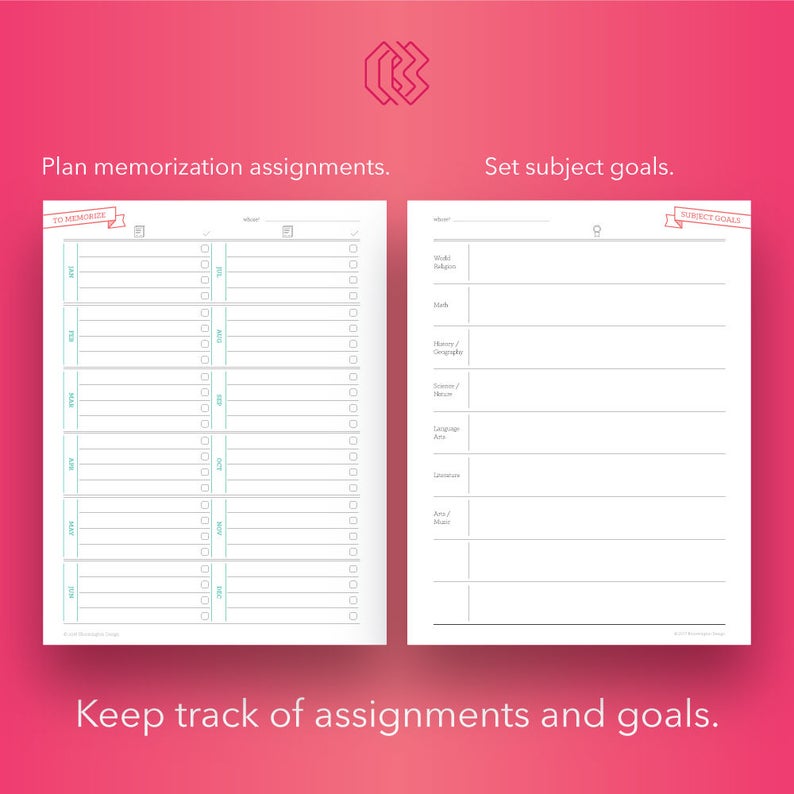 The Homeschool Planner / School Planner / Teacher Plan Book / Visual ...