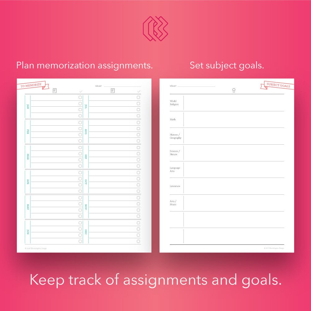 The Homeschool Planner / School Planner / Teacher Plan Book / Visual ...
