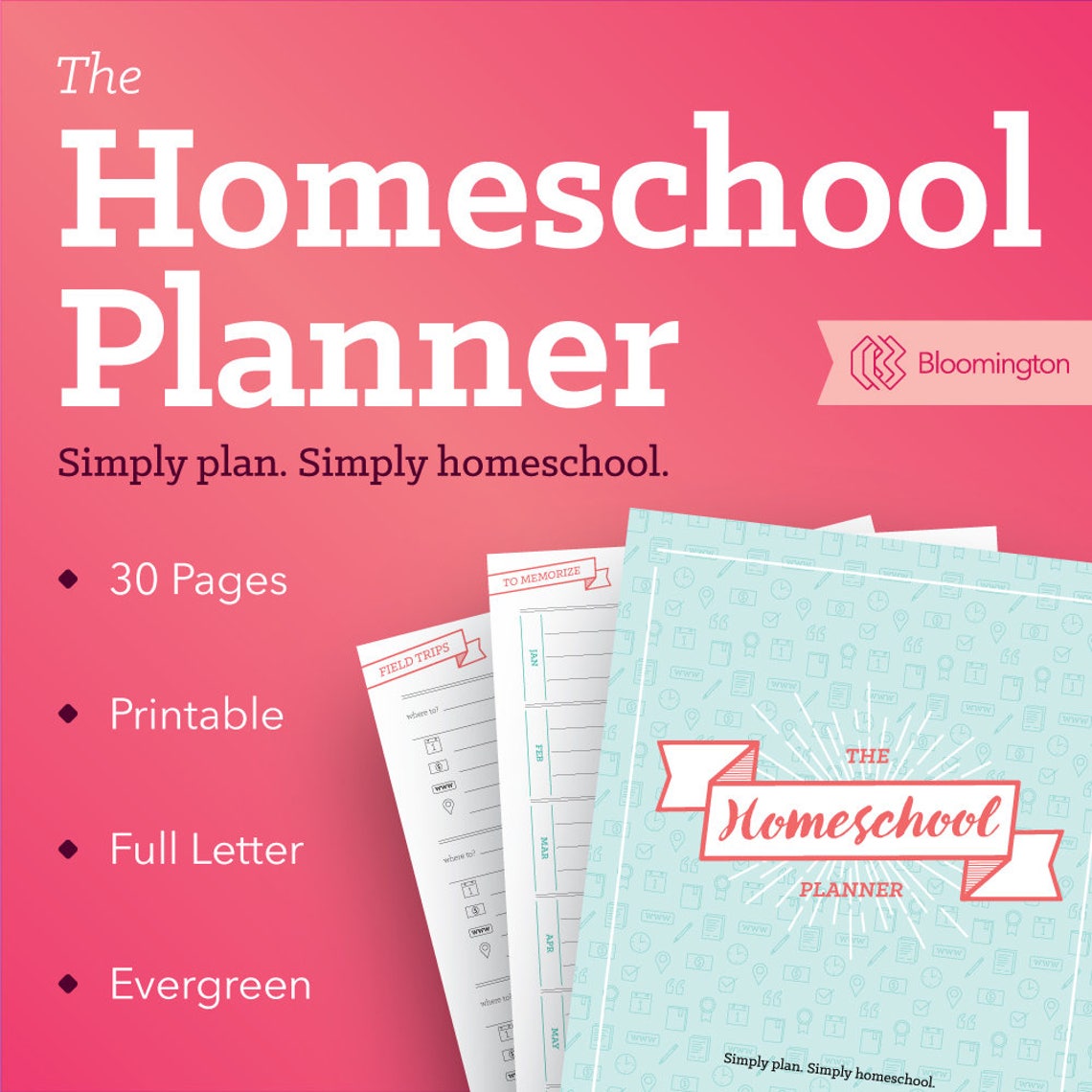 The Homeschool Planner / School Planner / Teacher Plan Book / Visual ...