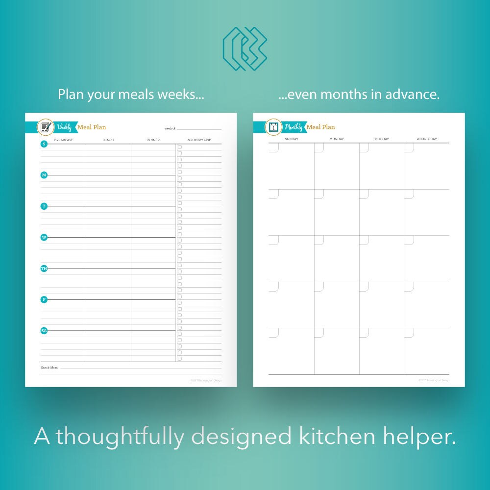 Kitchen & Meal Planner / Recipe Binder / Conversion Chart / Grocery ...