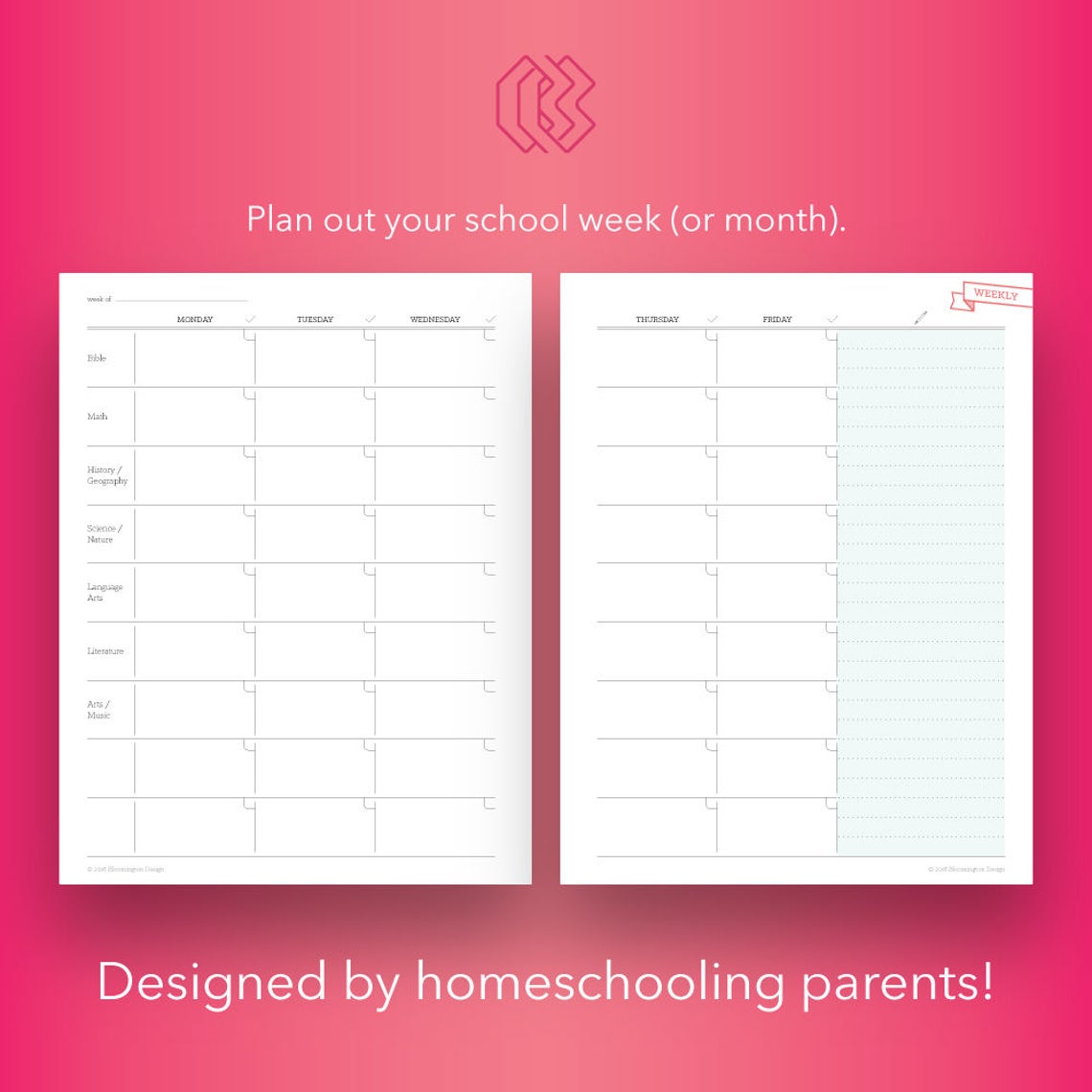 The Homeschool Planner / School Planner / Teacher Plan Book / Visual ...