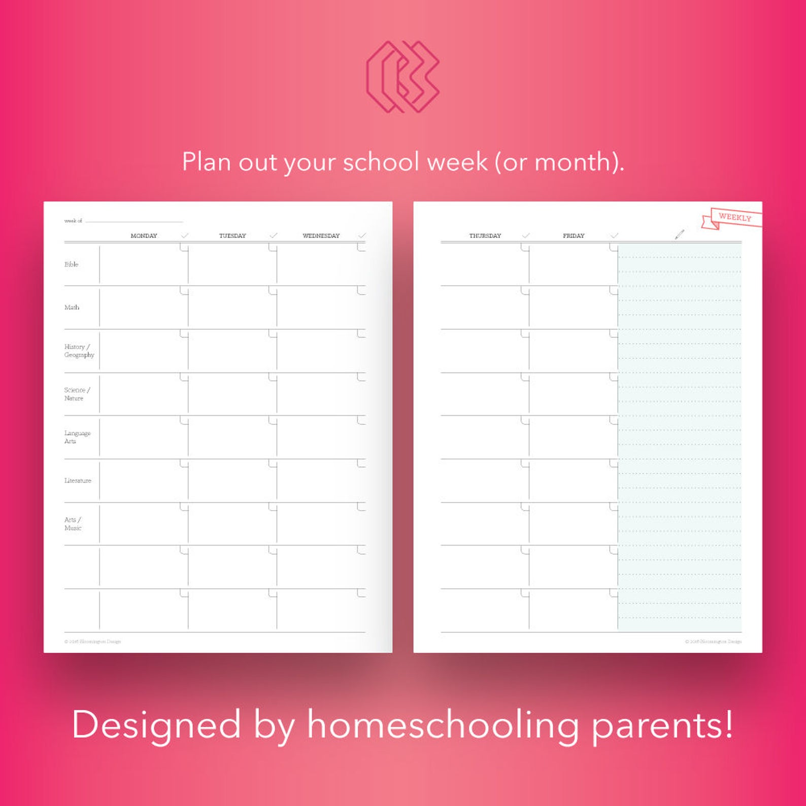 The Homeschool Planner / School Planner / Teacher Plan Book / Visual ...