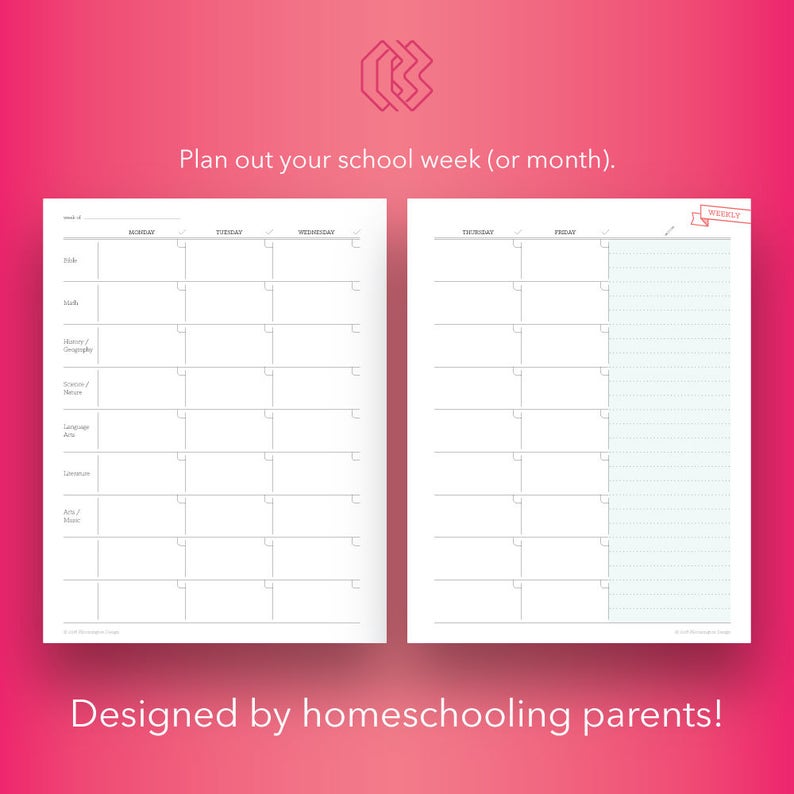 The Homeschool Planner / School Planner / Teacher Plan Book / Visual ...