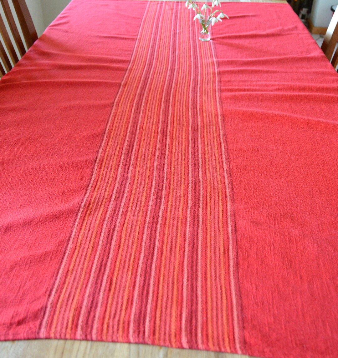 Vintage Barker Red Retro Table Cloth Finnish Textiles in 70s Red ...