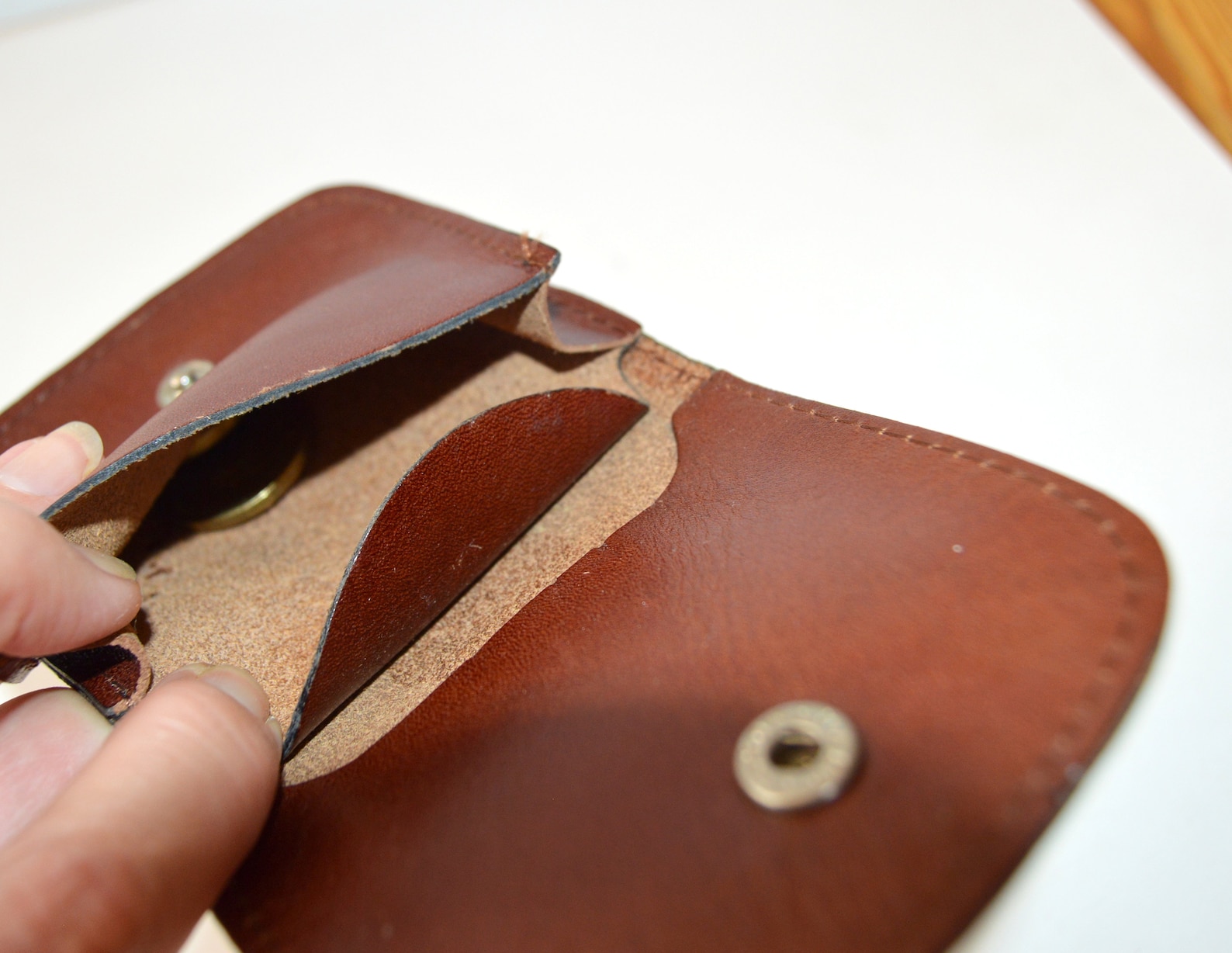 Vintage Leather Coin Purse Money Clip Woman Small Wallet Brown - Etsy