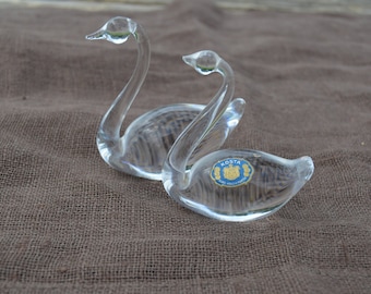 Small Glass Swan - Etsy