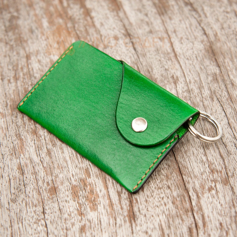 Keychain Wallet Keychain Card Holder Handmade Slim Wallet - Etsy