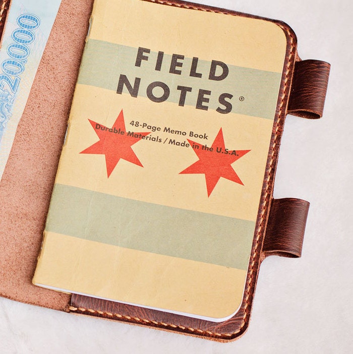 Personalize Field Notes Cover With Card Holder Hand Sewing - Etsy