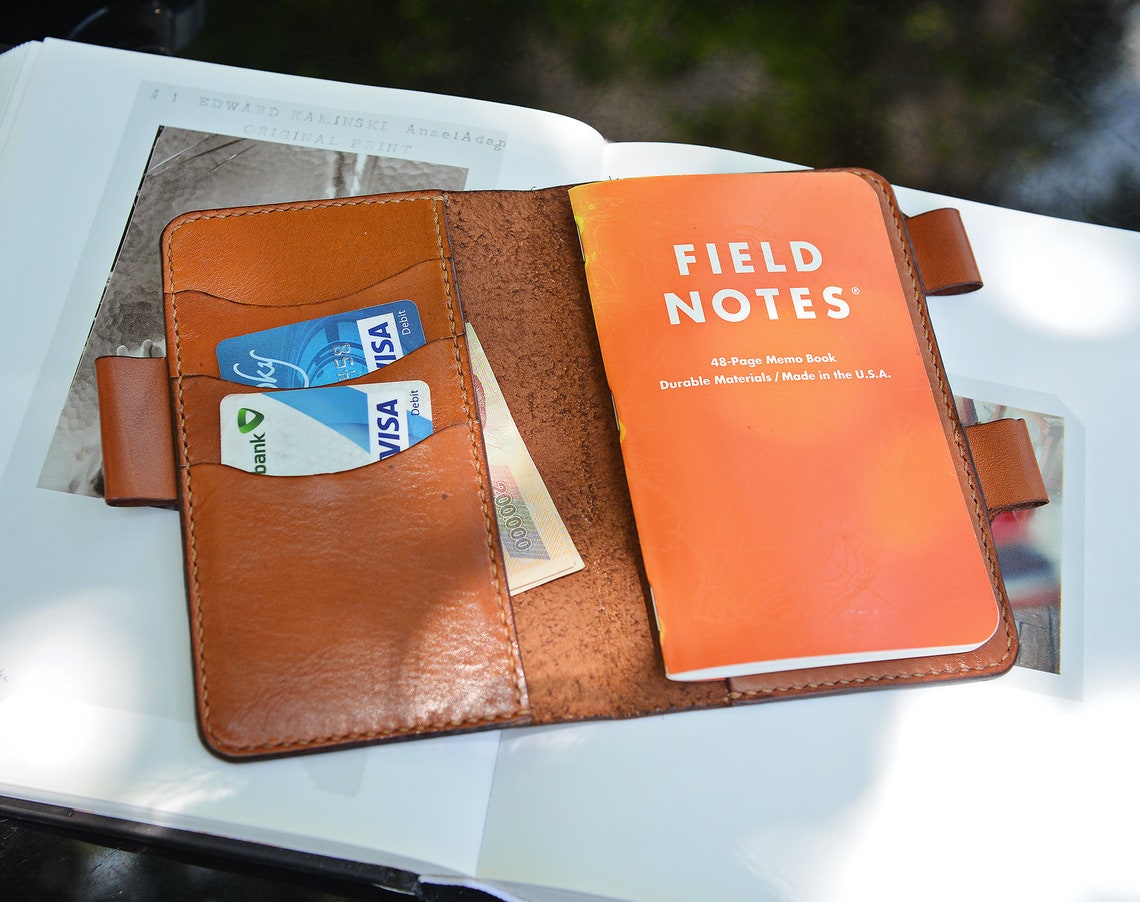Pen Holder Cover for Field Notes in Brown Leather Handmade - Etsy