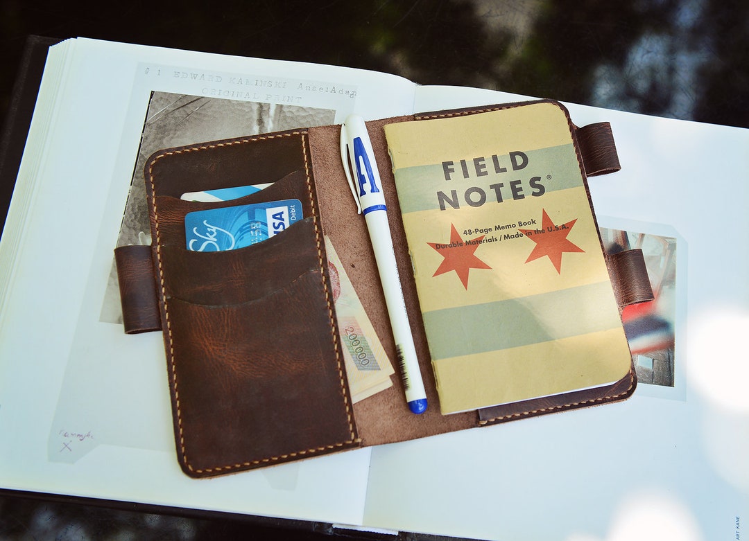 Personalize Field Notes Cover With Card Holder, Hand Sewing Leather ...