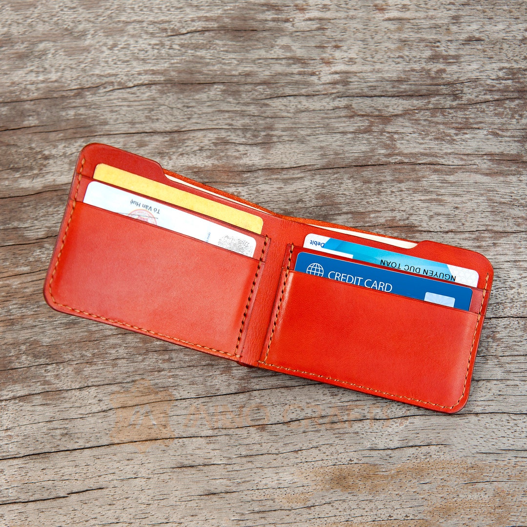 Slim Wallet Front Pocket Wallet Leather Wallet Bifold Wallet Minimalist ...