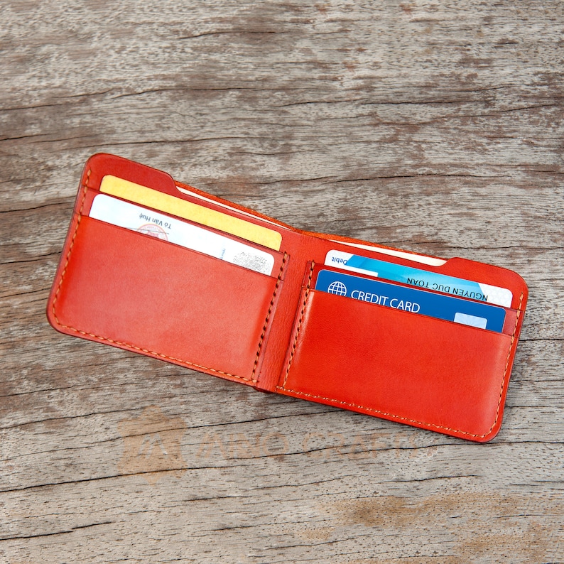 Slim Wallet Front Pocket Wallet Leather Wallet Bifold Wallet - Etsy