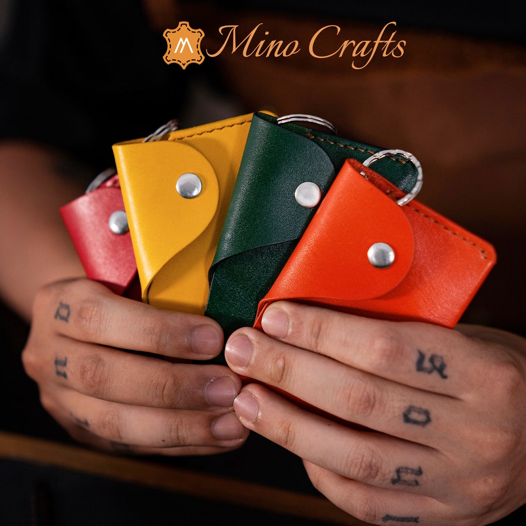 Keychain Wallet Keychain Card Holder Handmade Slim Wallet Simple ...