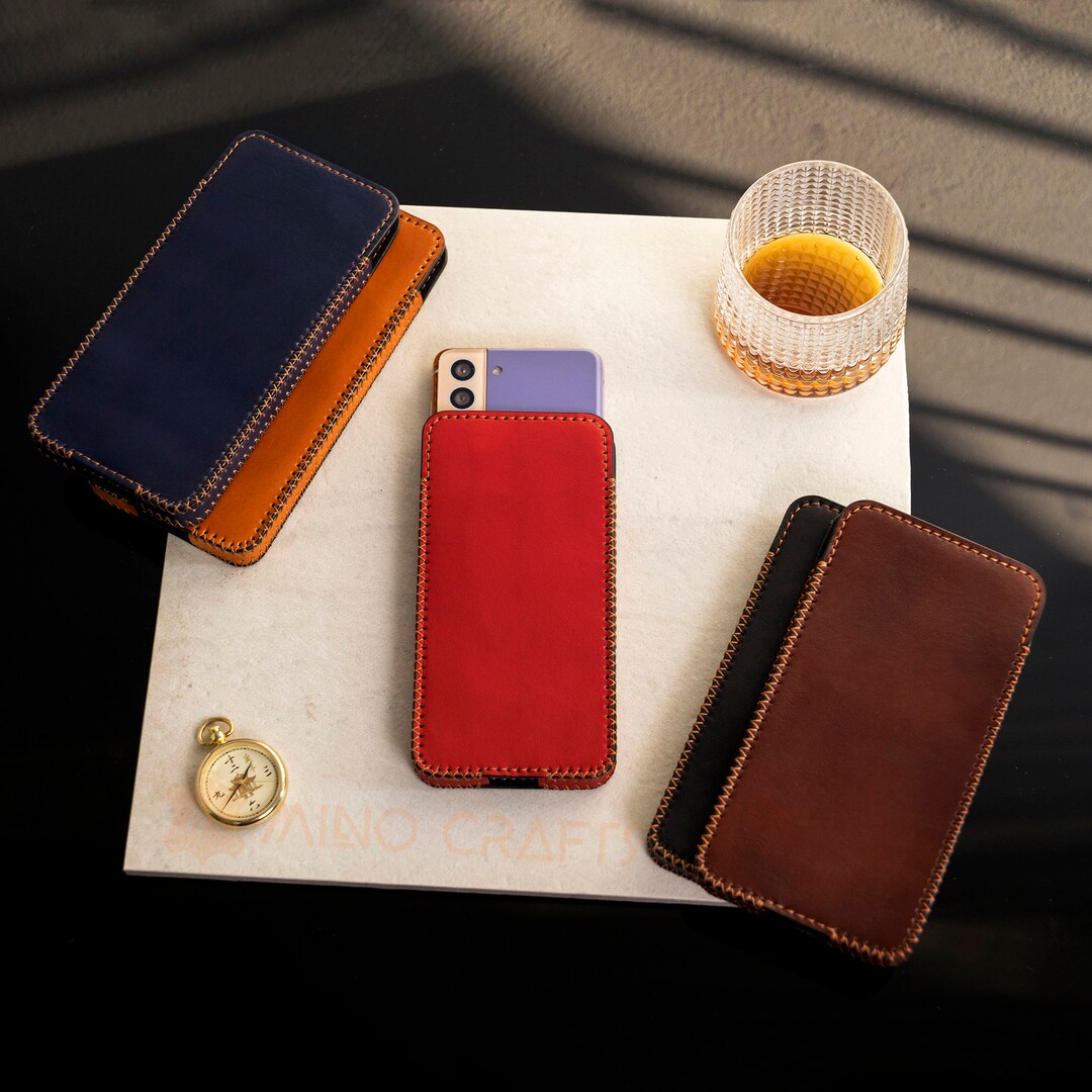 Leather Phone Pouch for SS Z Fold 4 Phone Pouch Cover Custom Phone ...