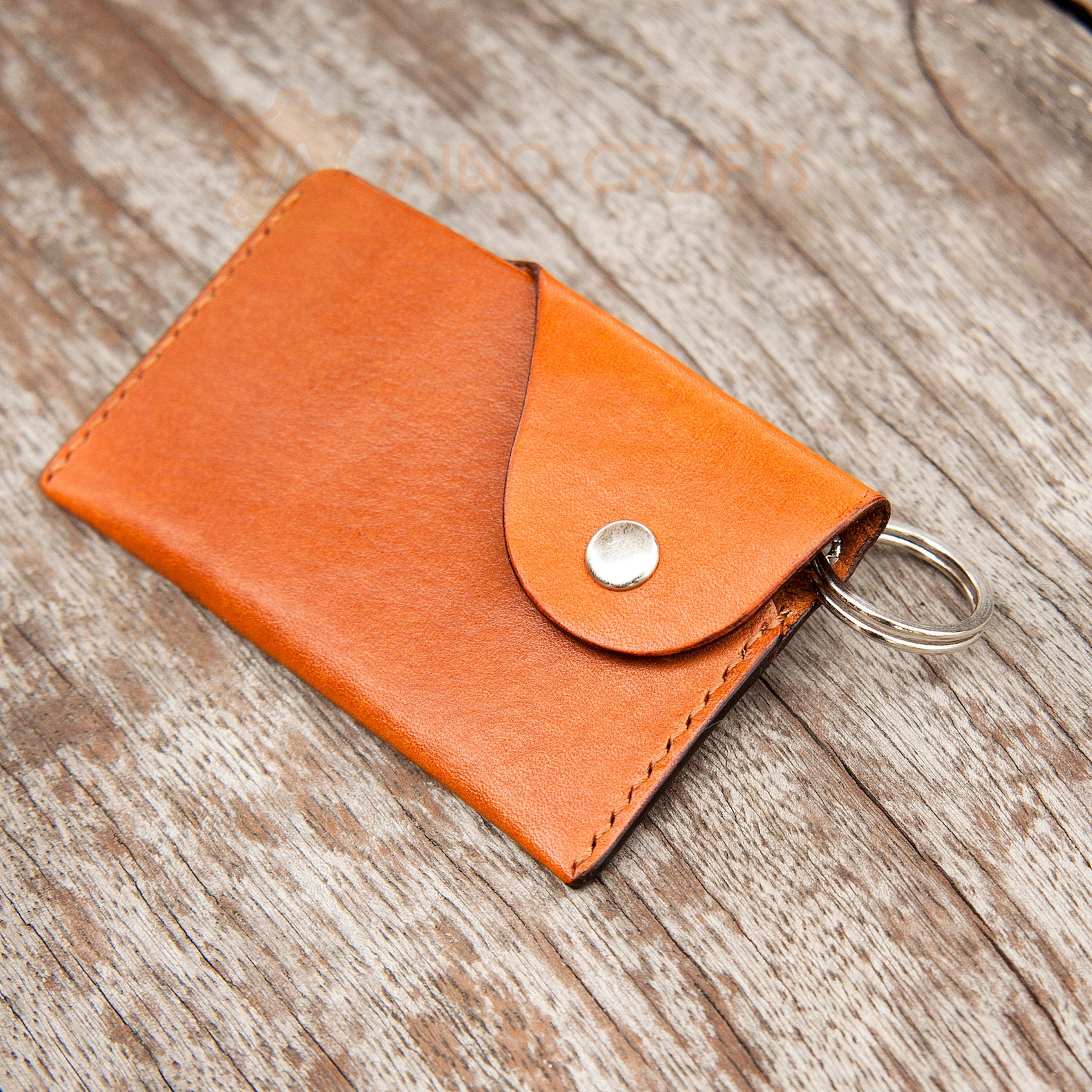 Keychain Wallet Keychain Card Holder Handmade Slim Wallet - Etsy