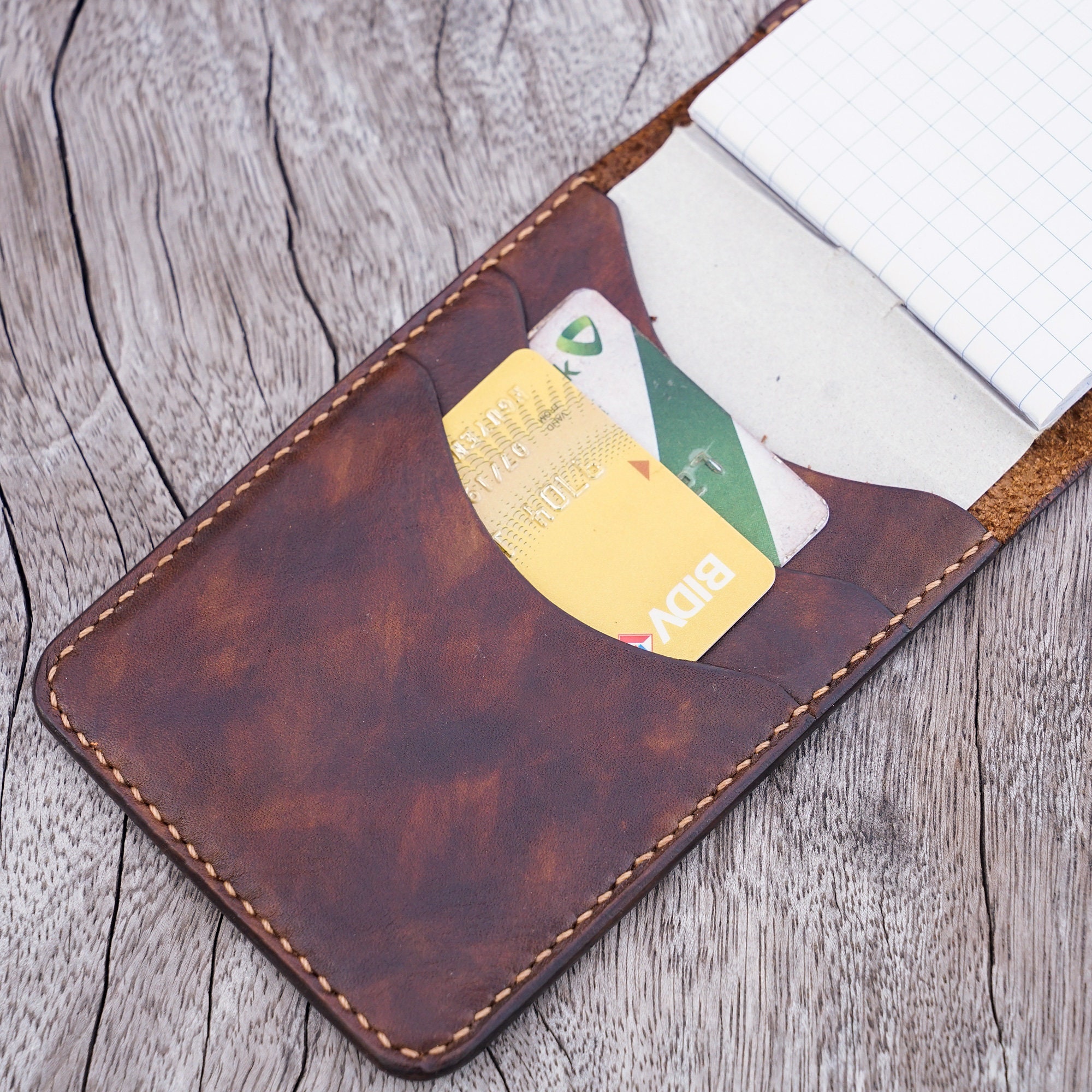 Leather Pocket 3x5 Memo Book Cover Note Pad Holder - Etsy