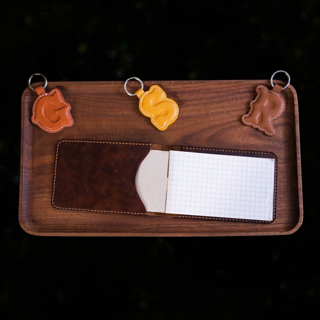 Leather Note Pad Cover for 3x5 Memo Book - Handcrafted Notebook Cover ...