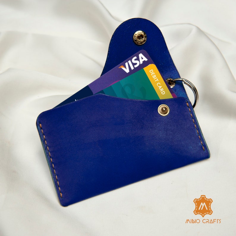 Keychain Wallet Keychain Card Holder Handmade Slim Wallet - Etsy