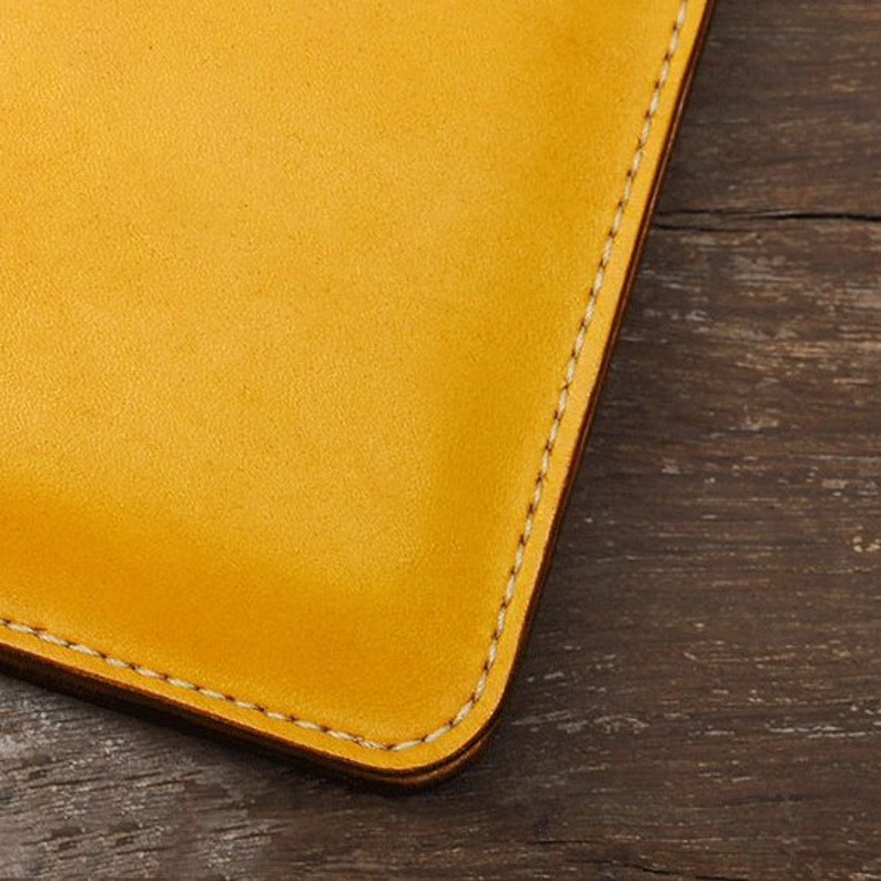 Yellow Long Wallet Long Veg Tan Leather Wallet Wallet With | Etsy