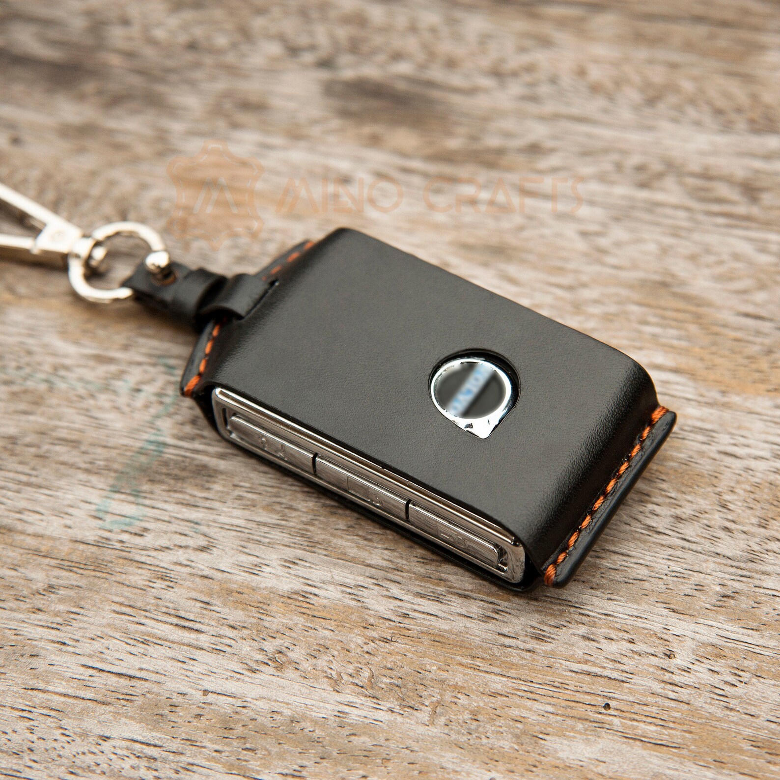 VOLVO KEY CASE Black Leather Key Fob Handmade Key Case Volvo | Etsy