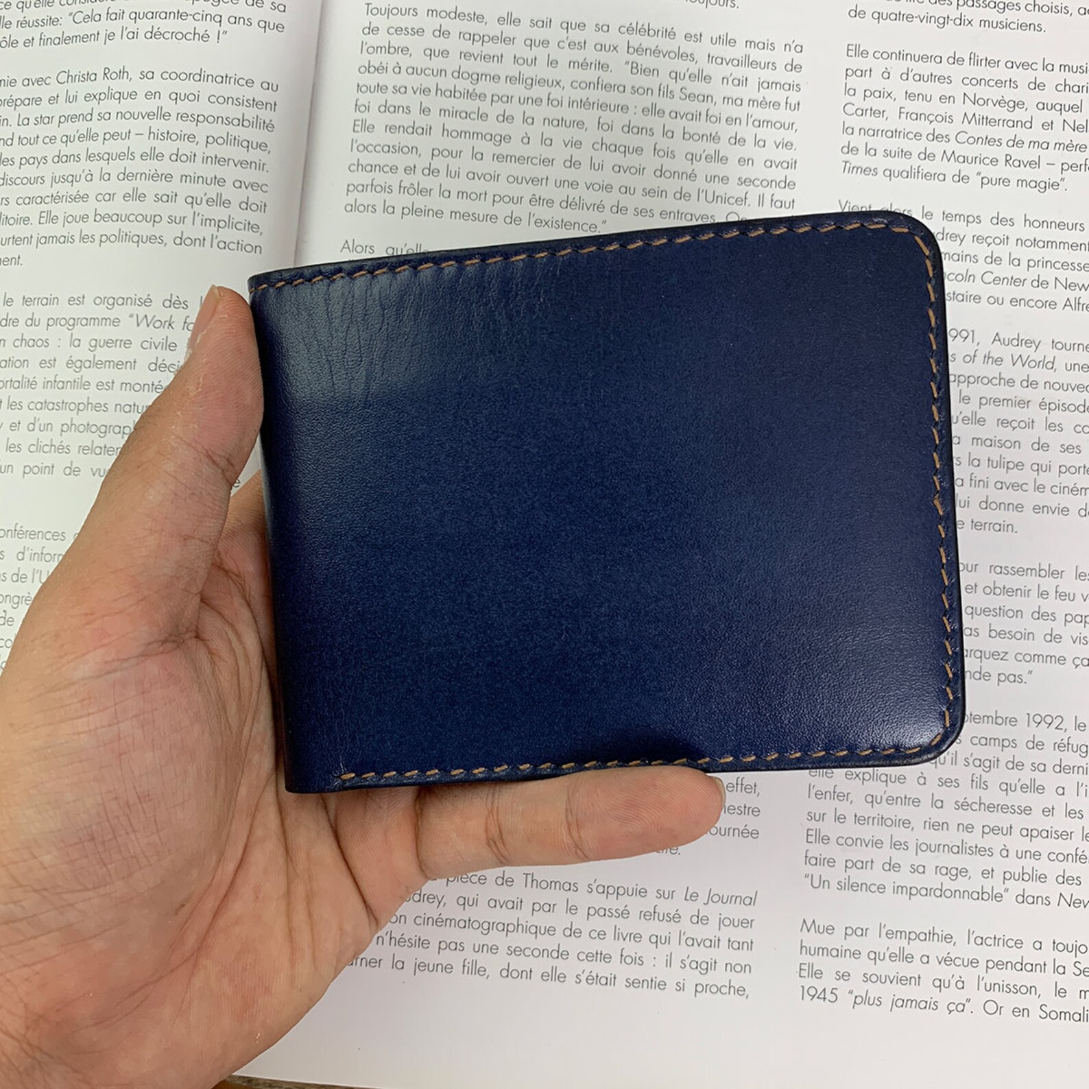 Handmade Bifold Wallet Blue Leather Wallet Classic Wallet - Etsy